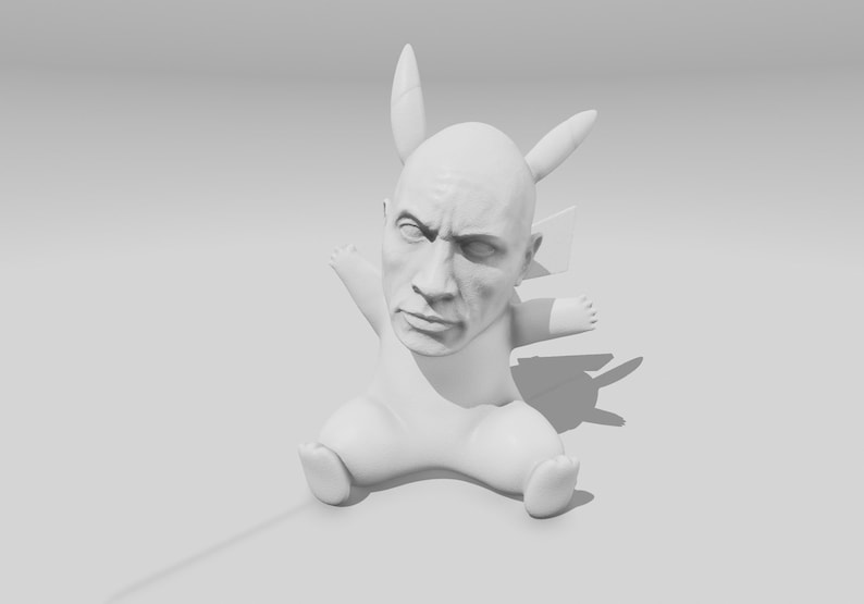 The Rock Pikachu 3D Printed Figure, Dwayne Johnson Pokemon Fusion - Etsy