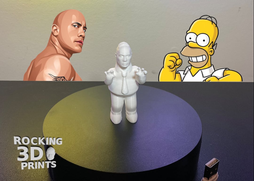 The Rock Homer Simpson 3D Printed Figure Statue, the Simpsons, Dwayne ...