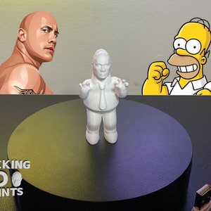 The Rock Homer Simpson 3D Printed Figure Statue, the Simpsons, Dwayne ...