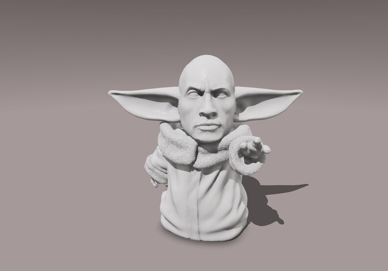 The Rock Grogu 3D Printed Figure Statue Star Wars - Etsy