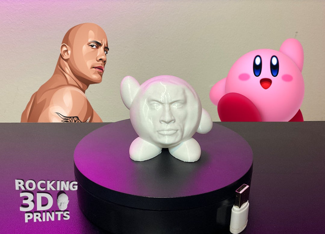 The Rock Kirby 3D Printed Figure Statue Nintendo Fan Gift, Dwayne ...