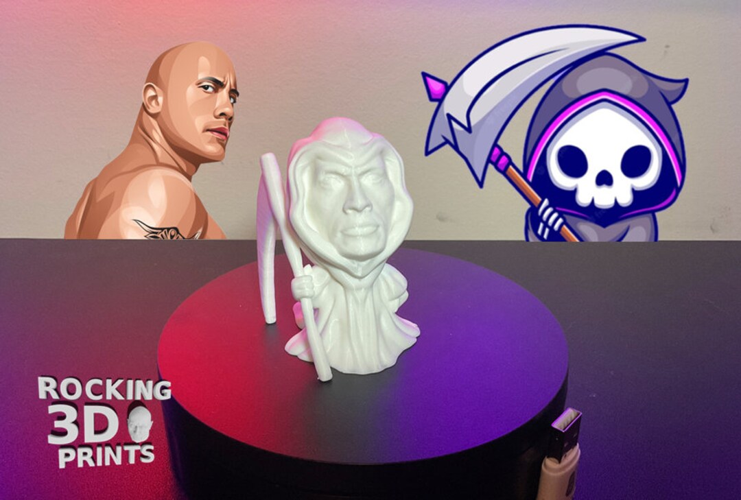The Rock Grim Reaper 3D Printed Figure Statue Death, Birthday, Dwayne ...
