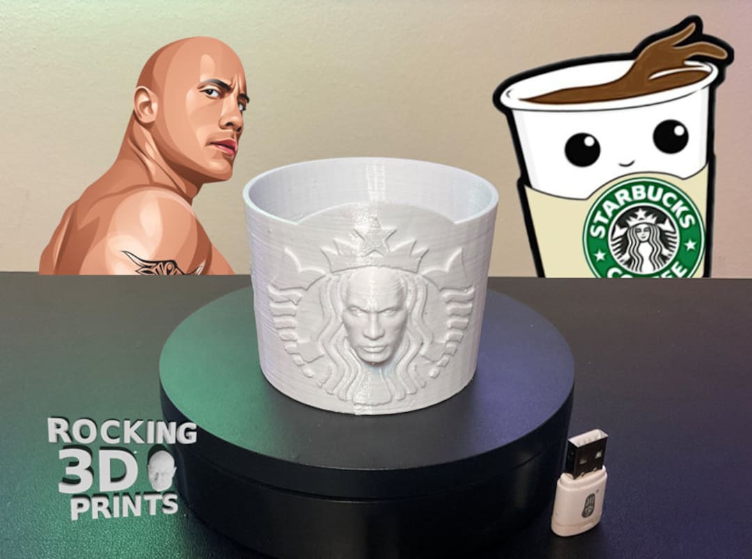 The Rock Coffee Cup Sleeve Drink 3D Printed Starbucks Gift, Dwayne ...