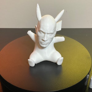 The Rock Pikachu 3D Printed Figure Statue Pokemon Gift, Dwayne Johnson ...