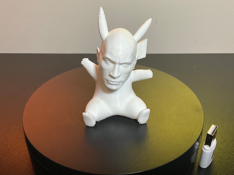 The Rock Pikachu 3D Printed Figure Statue Pokemon Gift, Dwayne Johnson ...