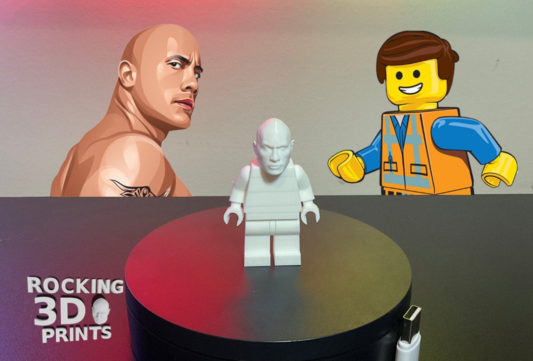The Rock Lego 3D Printed Figure Statue Everything is Awesome, Dwayne ...