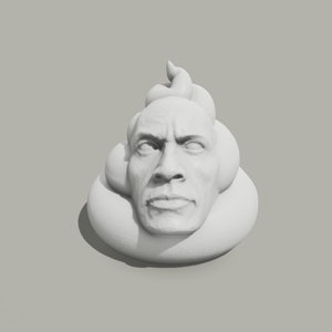 The Rock Poop Emoji 3D Printed Figure Statue Funny, Turd, Dwayne ...