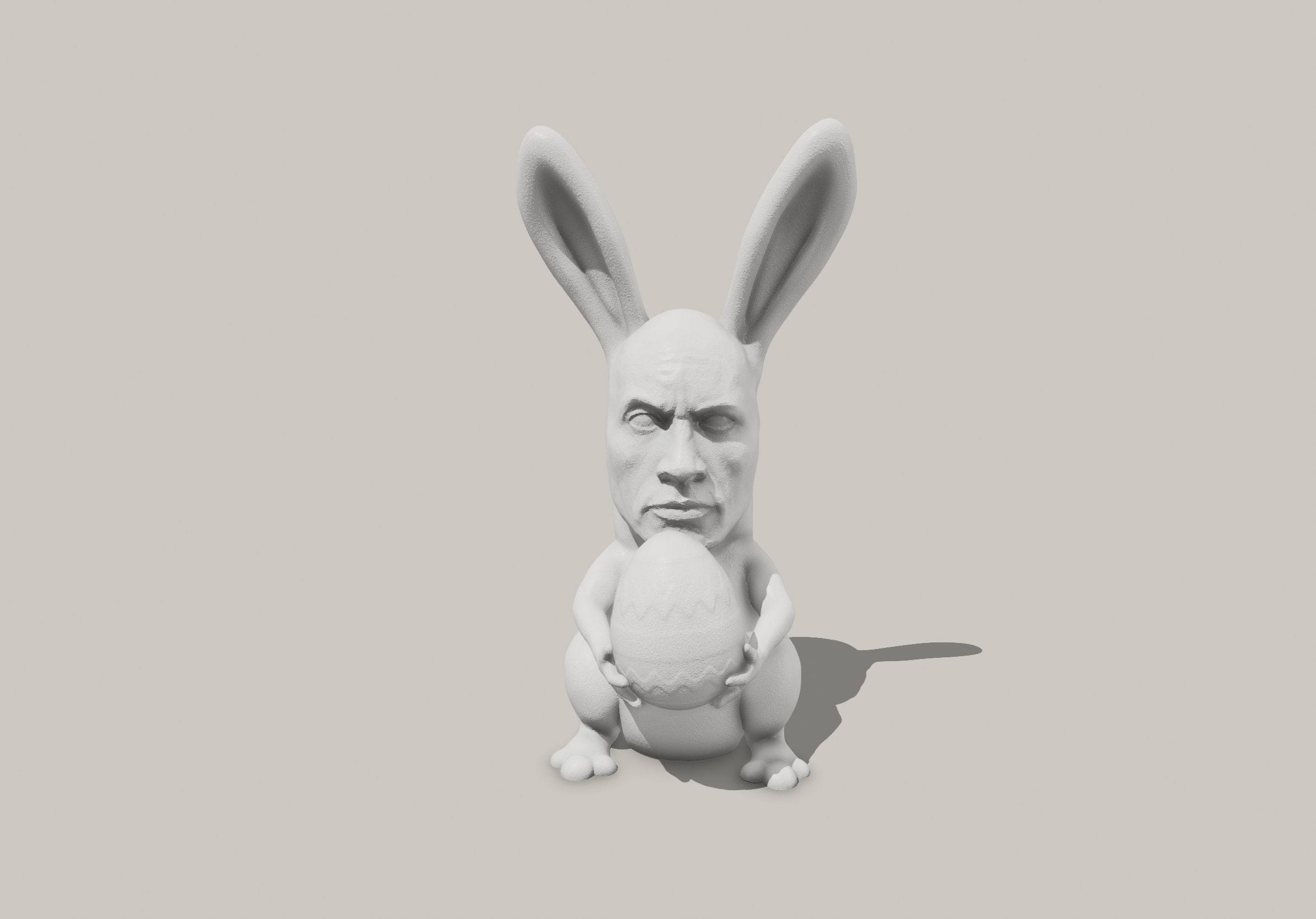 The Rock Bunny 3D Printed Figure Statue Easter Egg Dwayne - Etsy