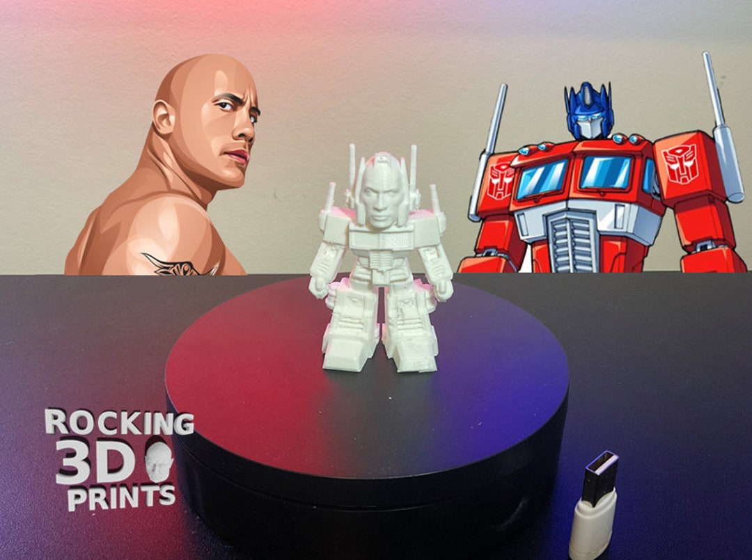 The Rock Optimus Prime 3D Printed Figure Statue Transformers Autobots, Dwayne Johnson, Prank ...