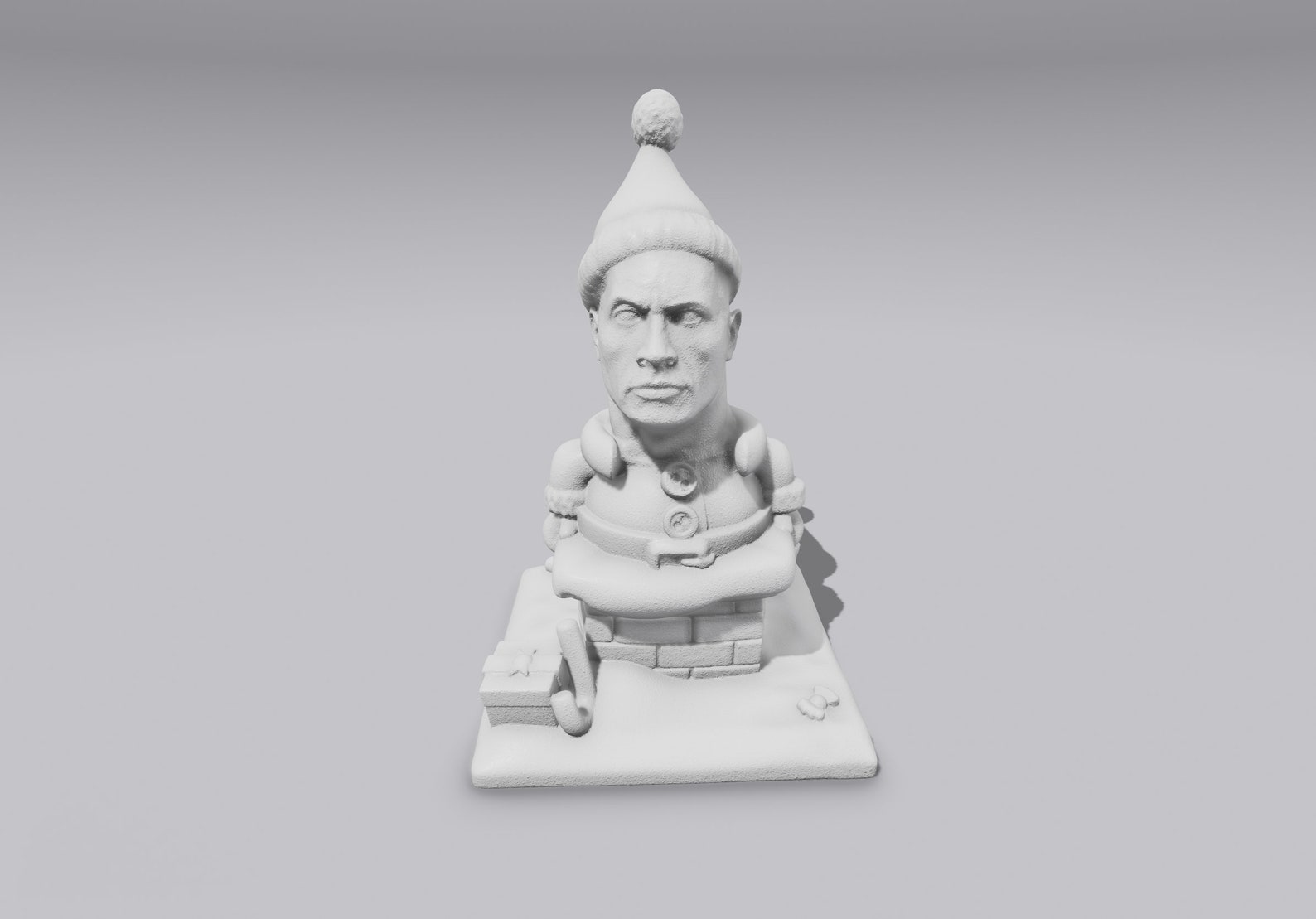 The Rock Santa Claus 3D Printed Figure Statue, Christmas, Dwayne ...