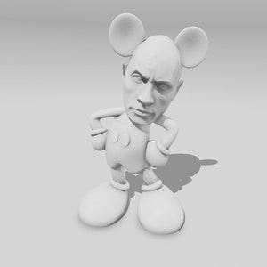 The Rock Mickey Mouse 3D Printed Figure Statue Disney, Dwayne Johnson ...