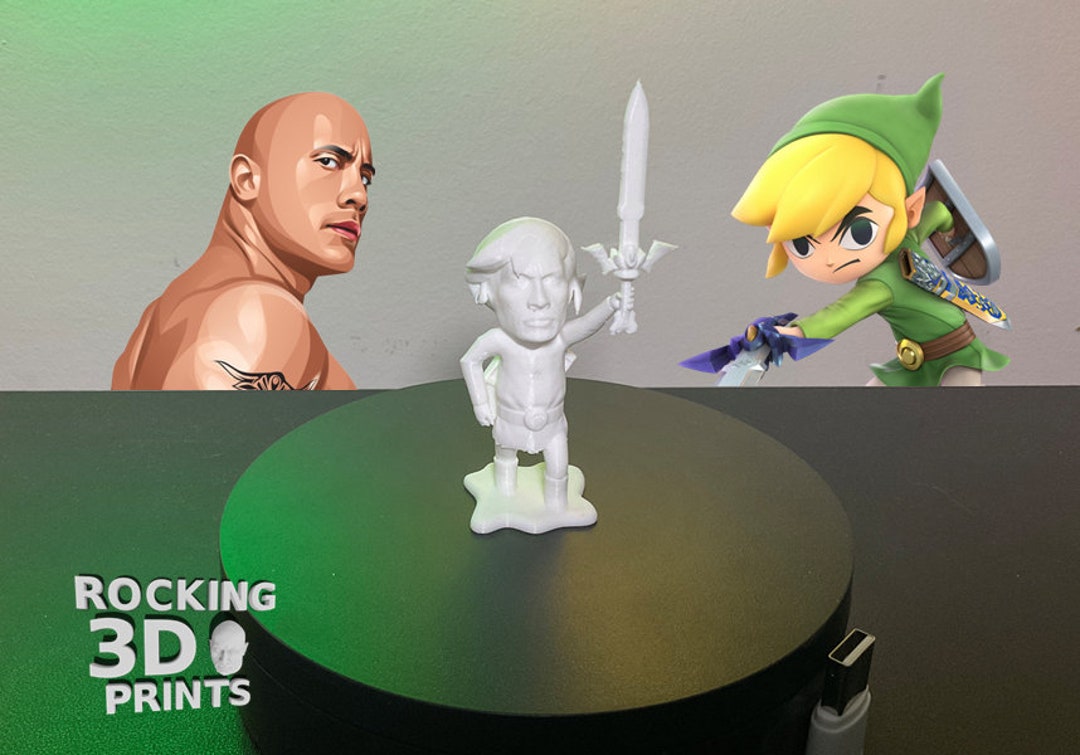 The Rock Link 3D Printed Figure, Legend of Zelda Gift - Etsy