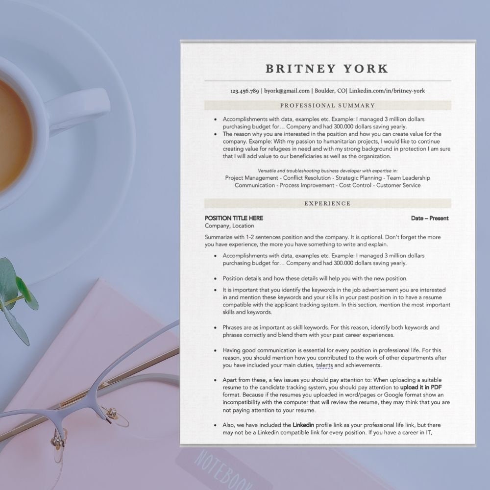 ATS Friendly Resume Template Simple Formatting and Easy to Scan for ...