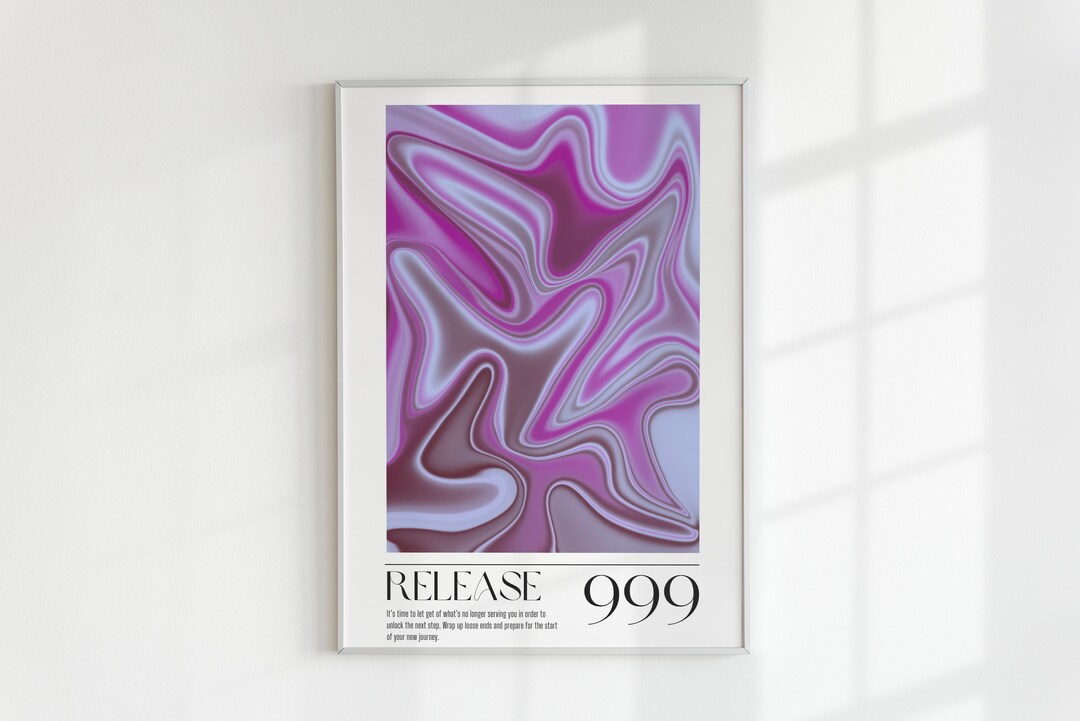 999 RELEASE Angel Numbers Printable Wall Art DIGITAL DOWNLOAD Positive ...