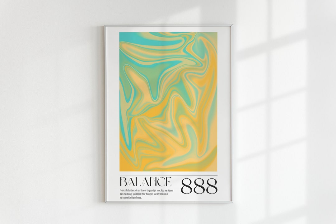 888 BALANCE Angel Numbers Printable Wall Art DIGITAL DOWNLOAD Positive ...