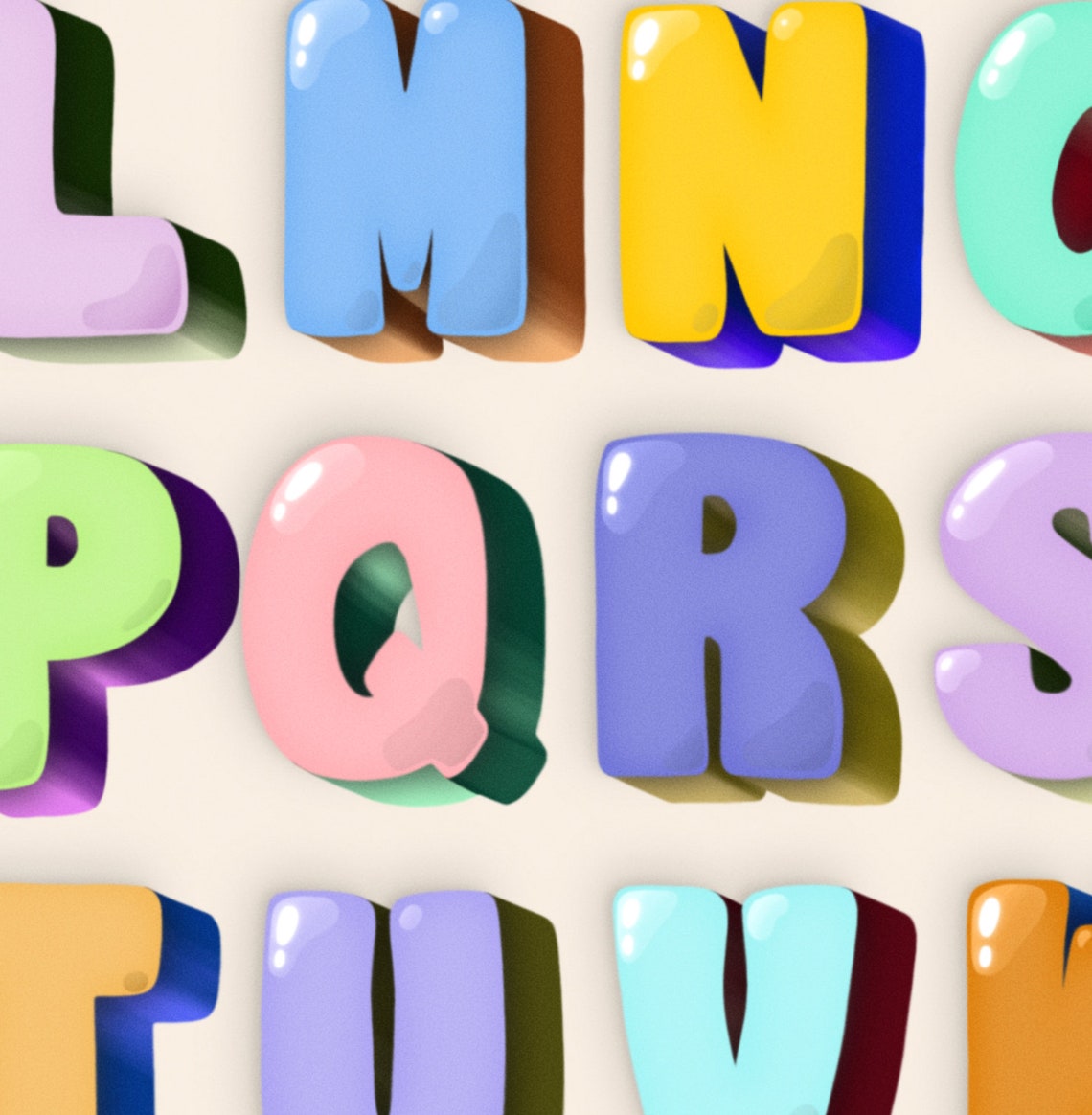 Pastel Rainbow Alphabet Chart digital Download Only - Etsy