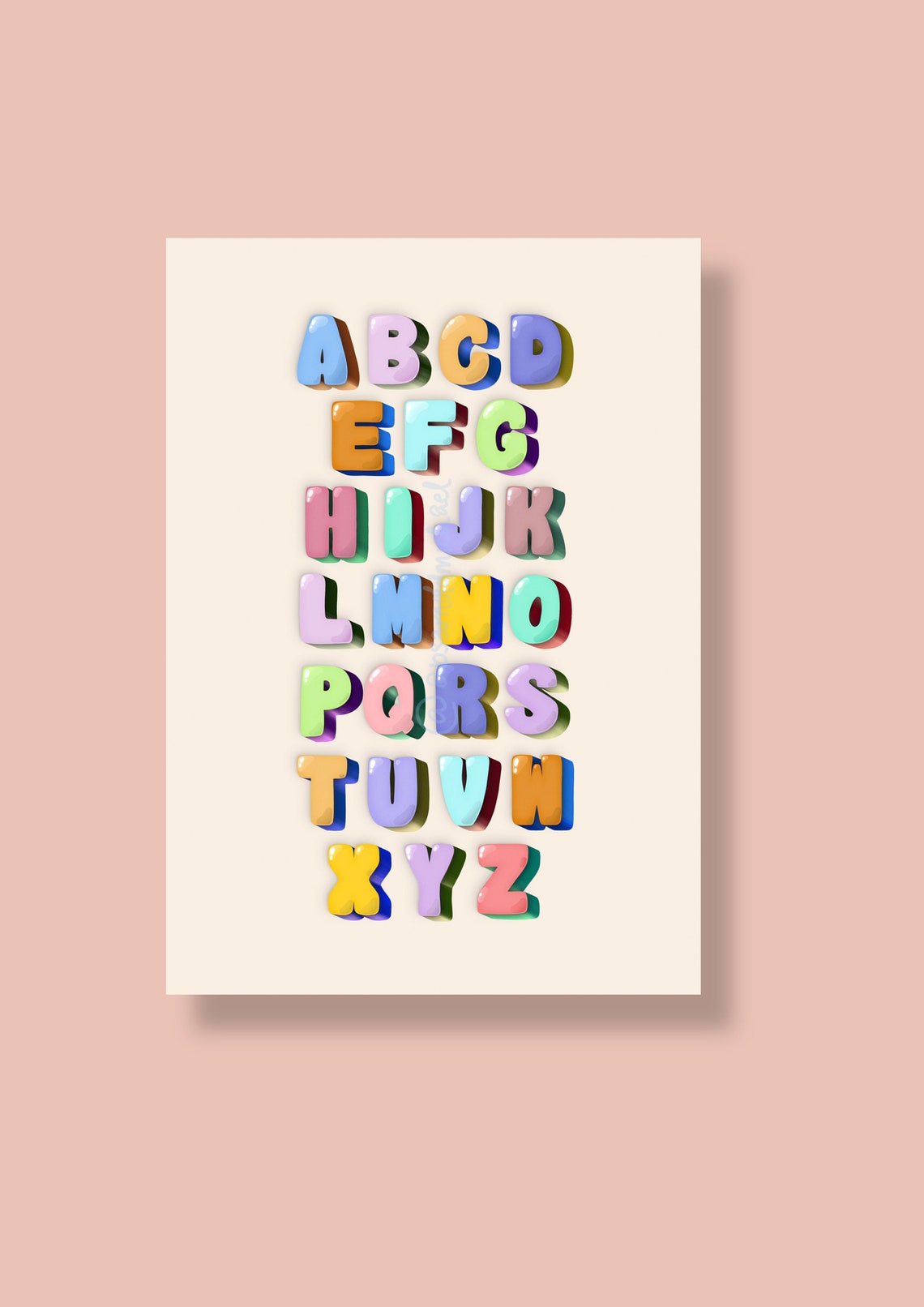 Pastel Rainbow Alphabet Chart digital Download Only - Etsy