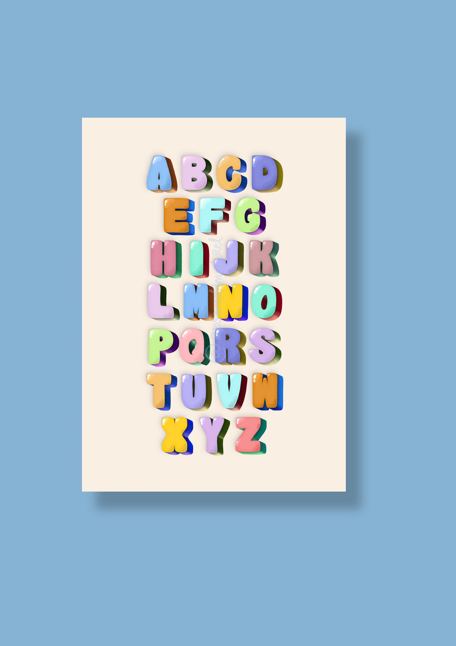 Pastel Rainbow Alphabet Chart digital Download Only - Etsy