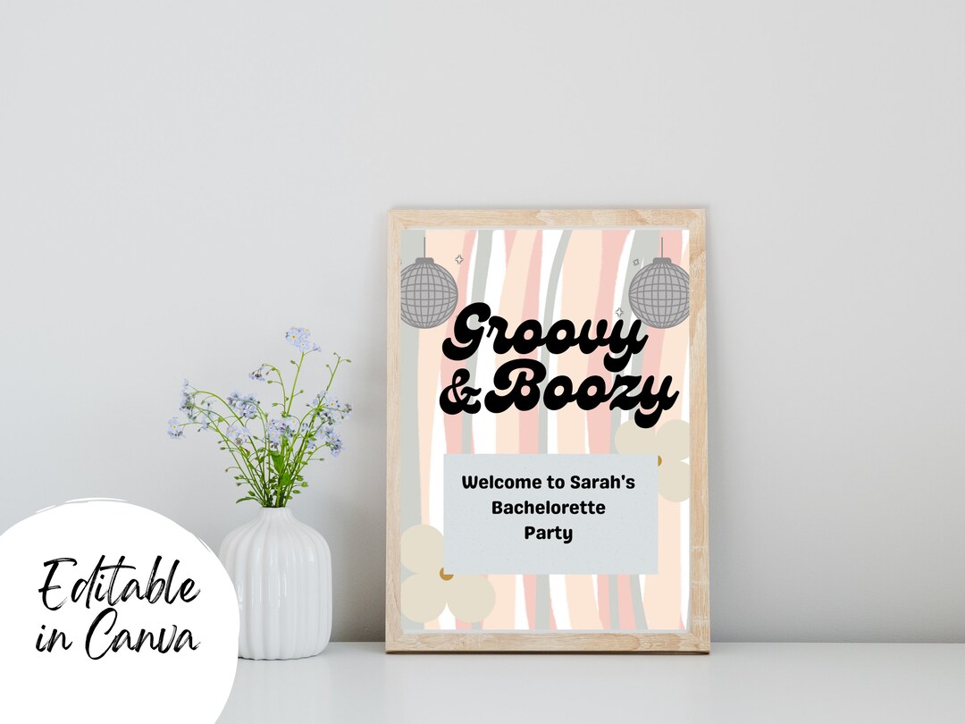Editable Groovy and Boozy 8.5x11 Print - Etsy