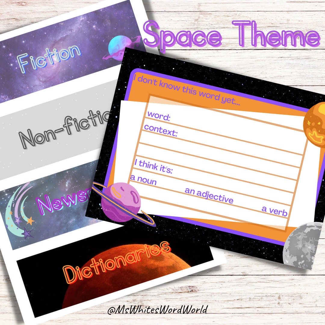 Space Themed Book Corner Labels and Vocabulary Resource - Etsy