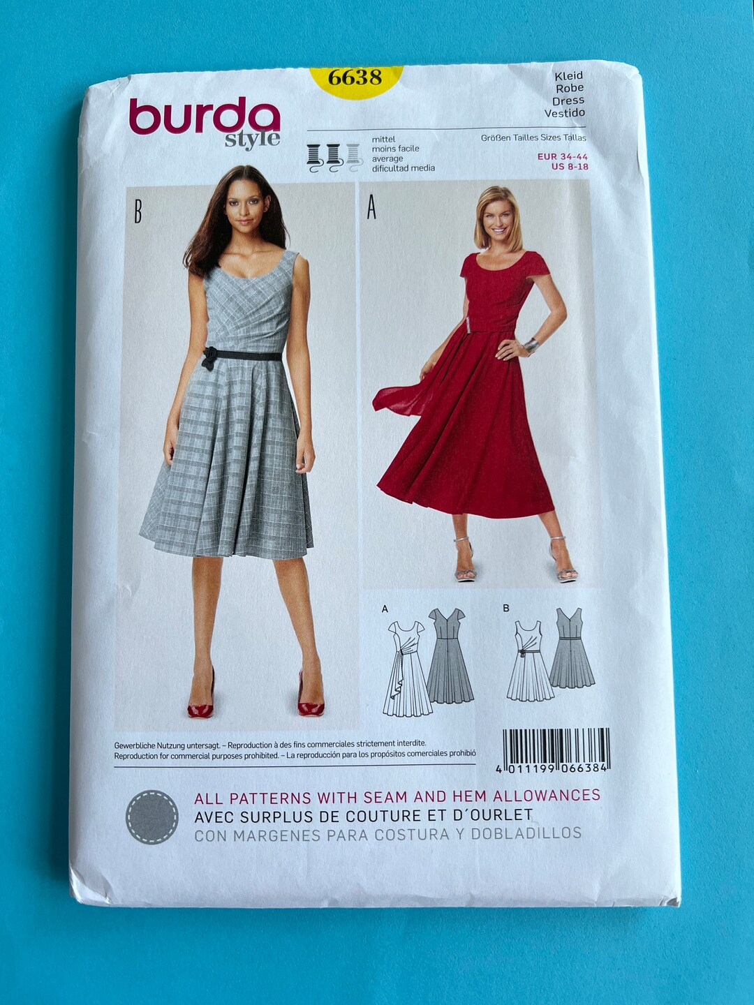 Burda 6638 Dress Paper Sewing Pattern - Etsy