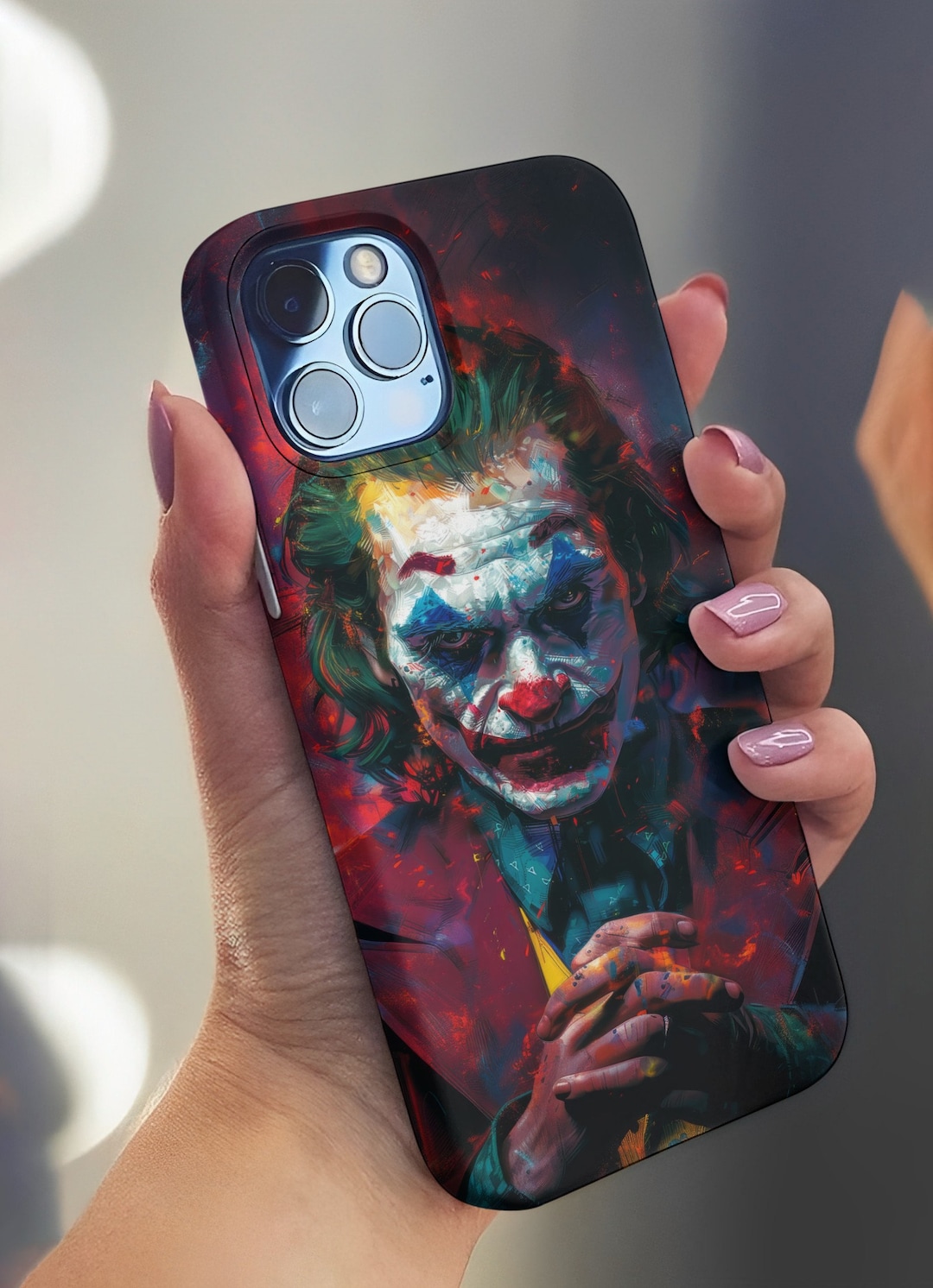 Dynamic Joker Artwork Phone Case, Vibrant Comic Art, Magsafe iPhone ...