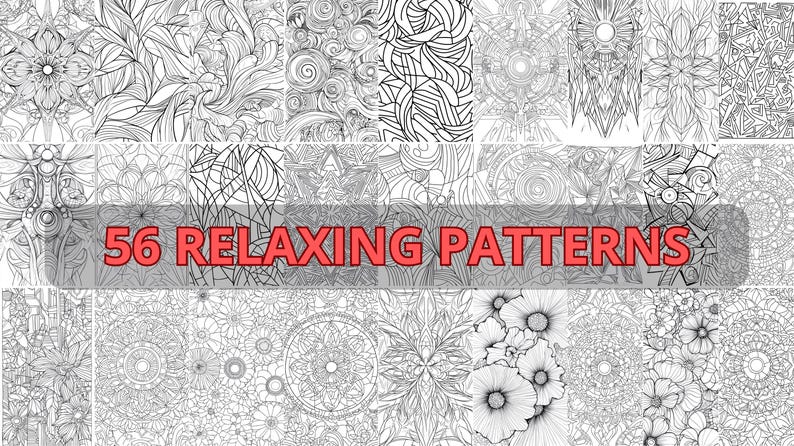 55 Relaxing Patterns Coloring Pages for All Ages Digital and Printable ...