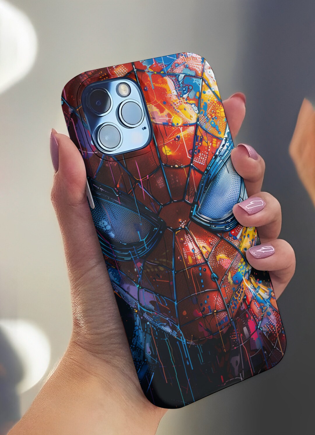 Cyberpunk Graffiti Spider Man Phone Case, Neon Comic Art, Magsafe ...