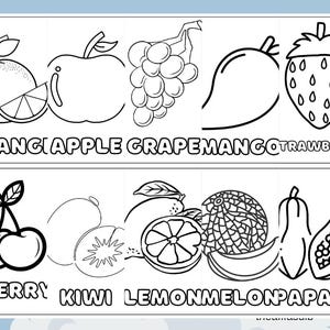 WONDERS of FRUITS Colouring Sheets for Kids Spelling Alphabet Worksheet ...