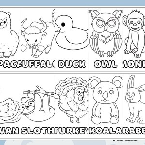 WONDERS of ANIMAL WORLD Colouring Sheets for Kids Spelling Alphabet ...