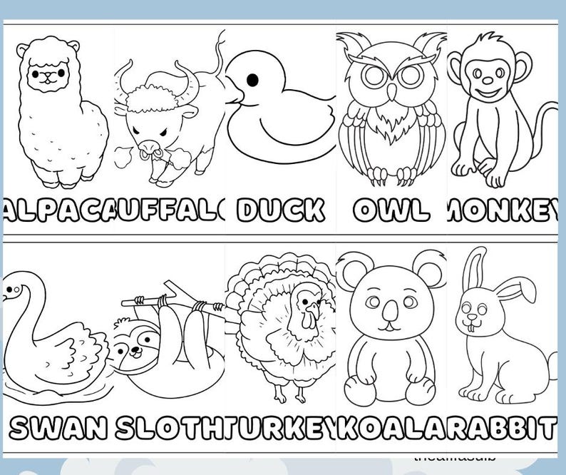 WONDERS of ANIMAL WORLD Colouring Sheets for Kids Spelling Alphabet ...