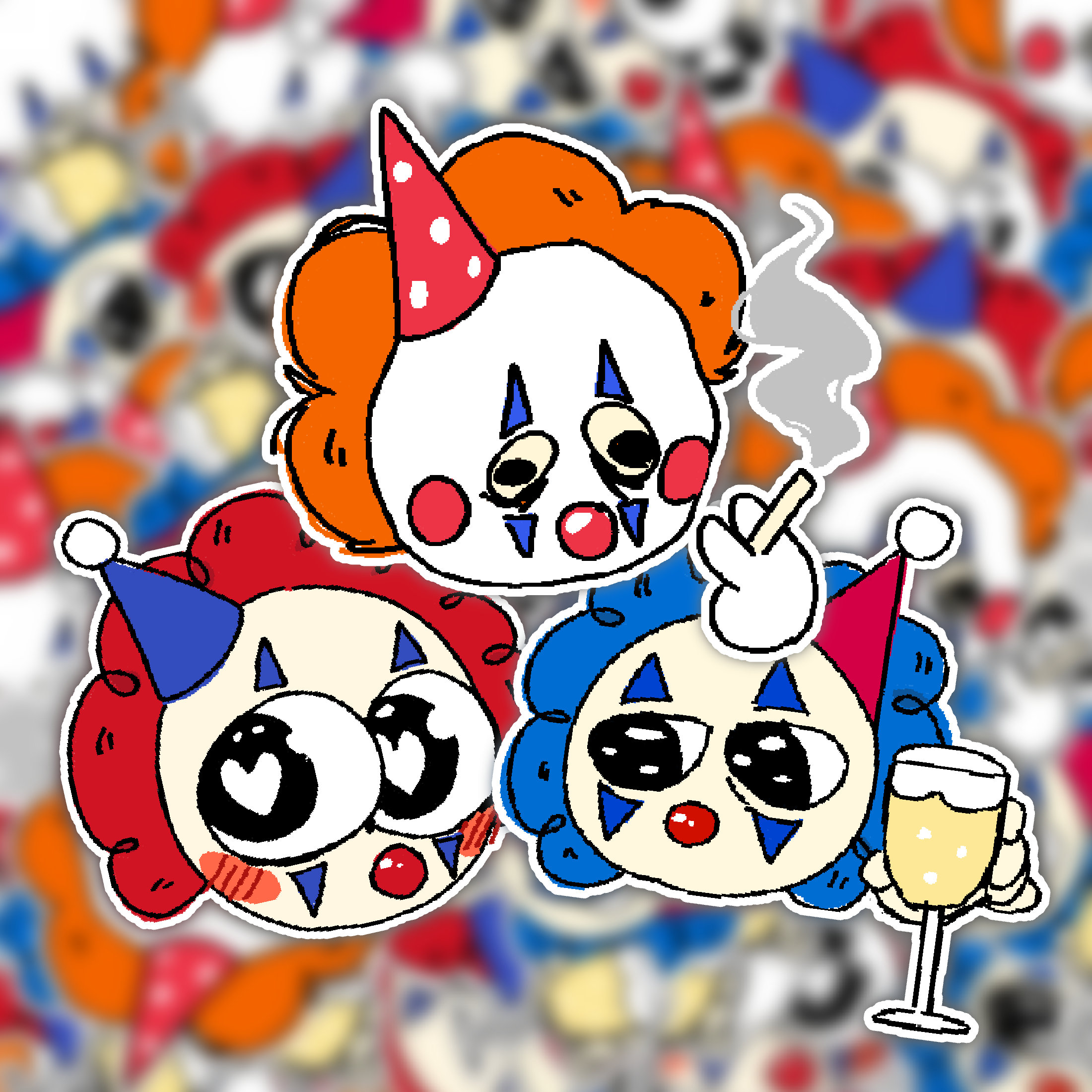 Cursed Emoji Clown Stickers - Etsy