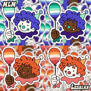 PRIDE CLOWN STICKERS - Etsy