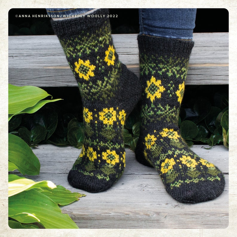 Happy Sunflower Socks PDF Knitting Pattern - Etsy