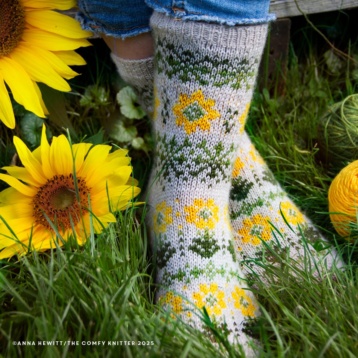Happy Sunflower Socks PDF Knitting Pattern - Etsy