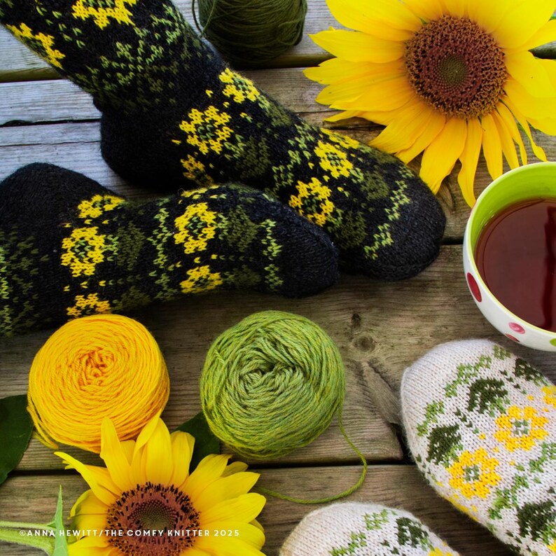 Happy Sunflower Socks PDF Knitting Pattern - Etsy