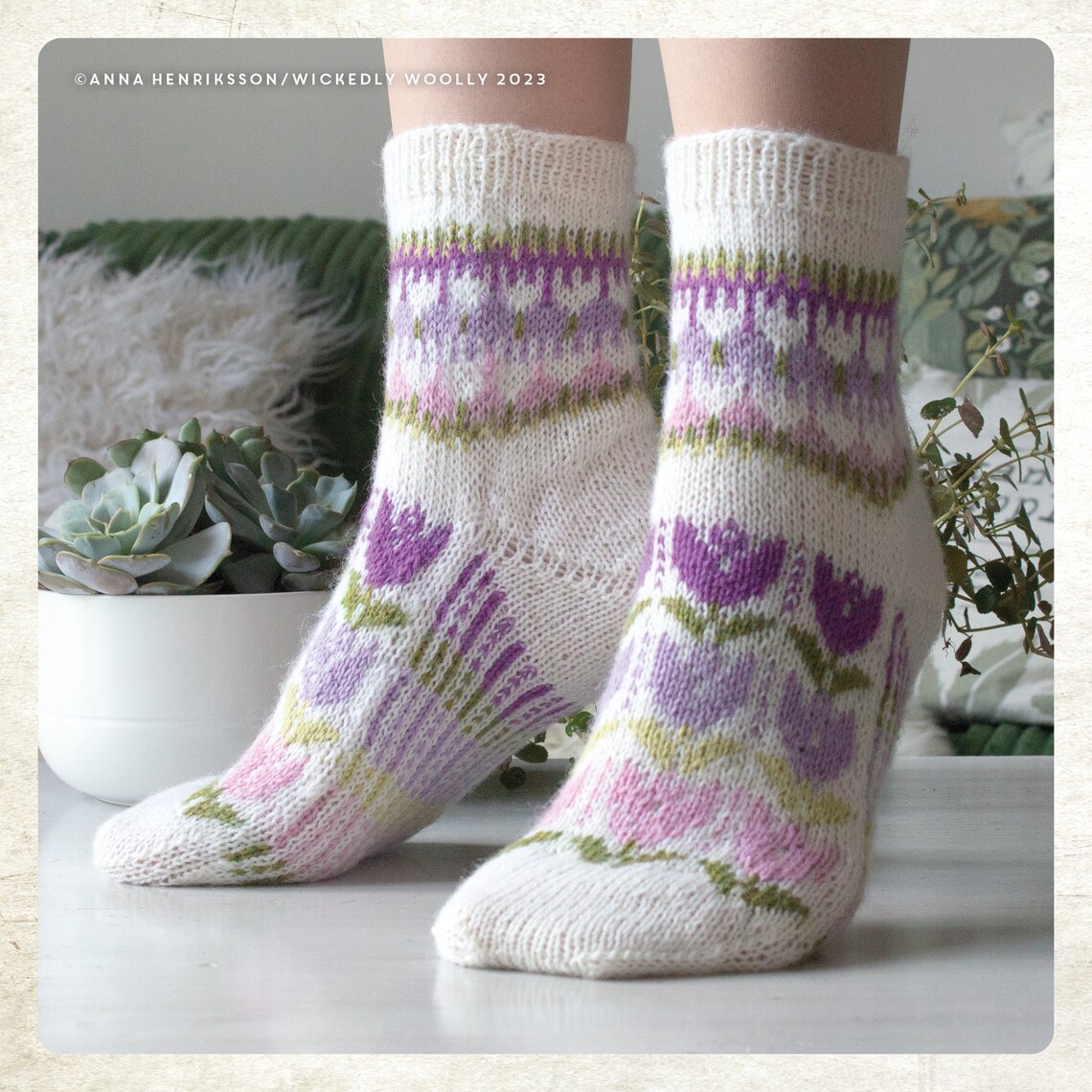 Triple Tulip Socks PDF Knitting Pattern - Etsy
