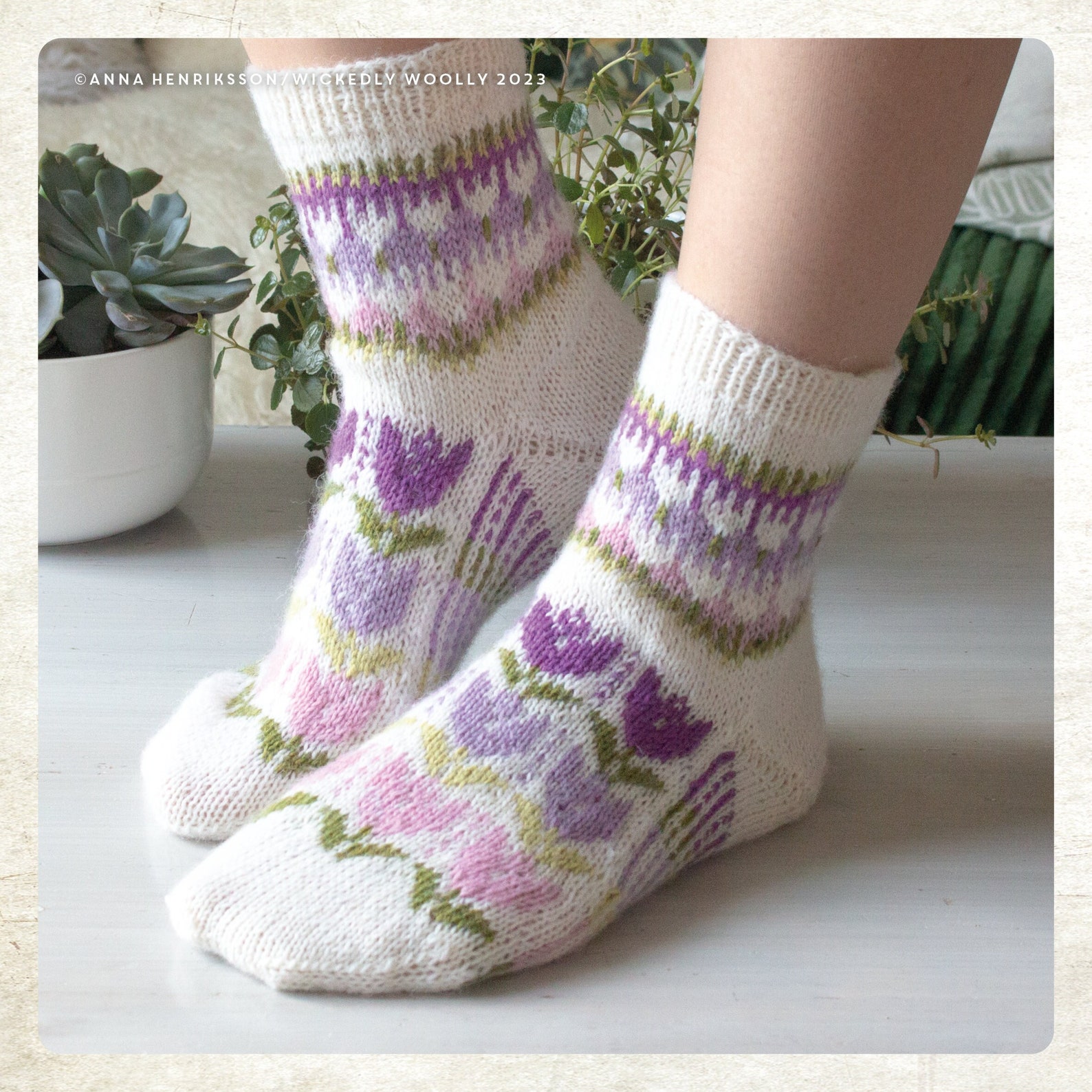 Triple Tulip Socks PDF Knitting Pattern - Etsy