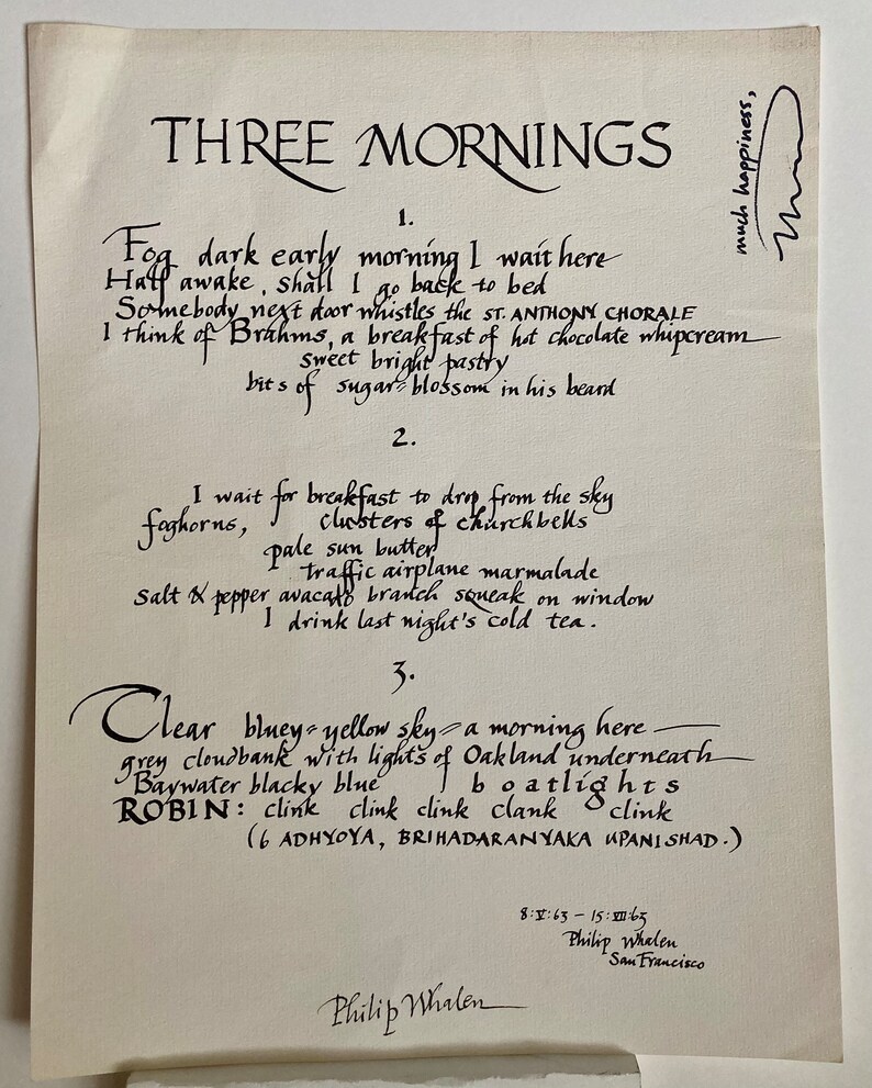 3 SIGNED 1964 Poetry Broadsides - Gary Snyder's "nanao Knows", Lew ...