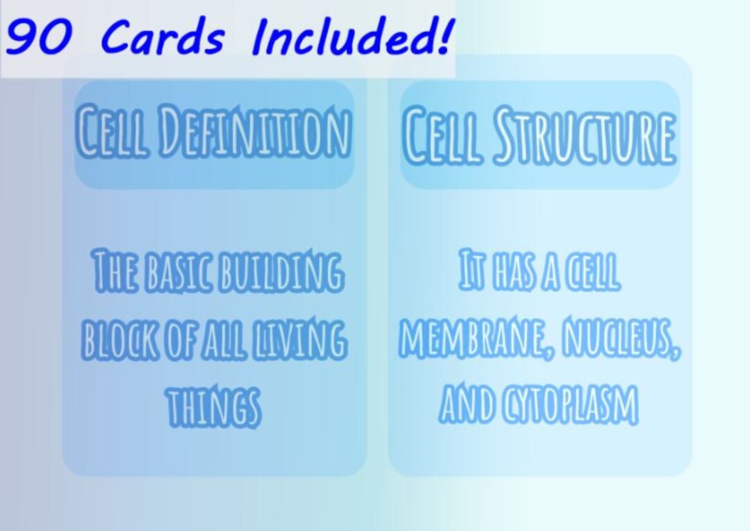Biology Flashcards Printable Digital File Cell Flashcards - Etsy