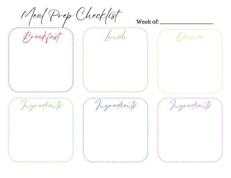 Digital Download Meal Prep Printable Planner - Etsy