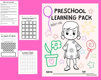 Preschool Learning Pages - Etsy