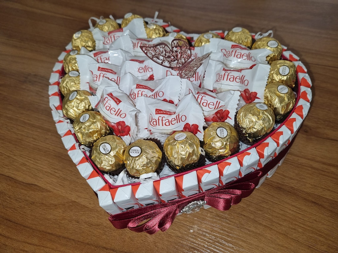 Luxury Kinder Chocolate Raffaello, Ferrero Truffles Hamper Heart Hat ...