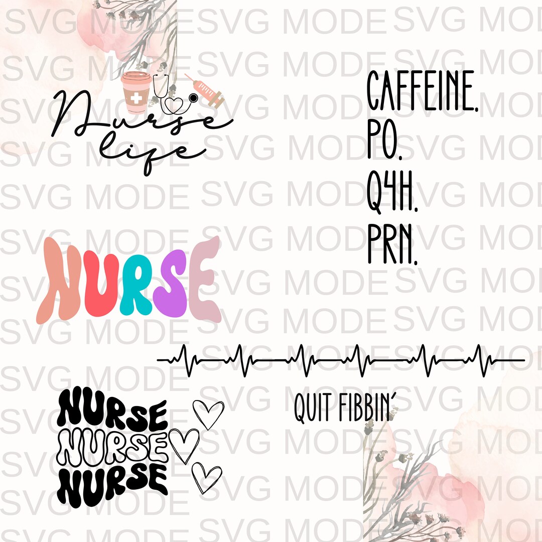 Nurse SVG Bundle File Instant Download, Nurse Shirt SVG for Nurses ...