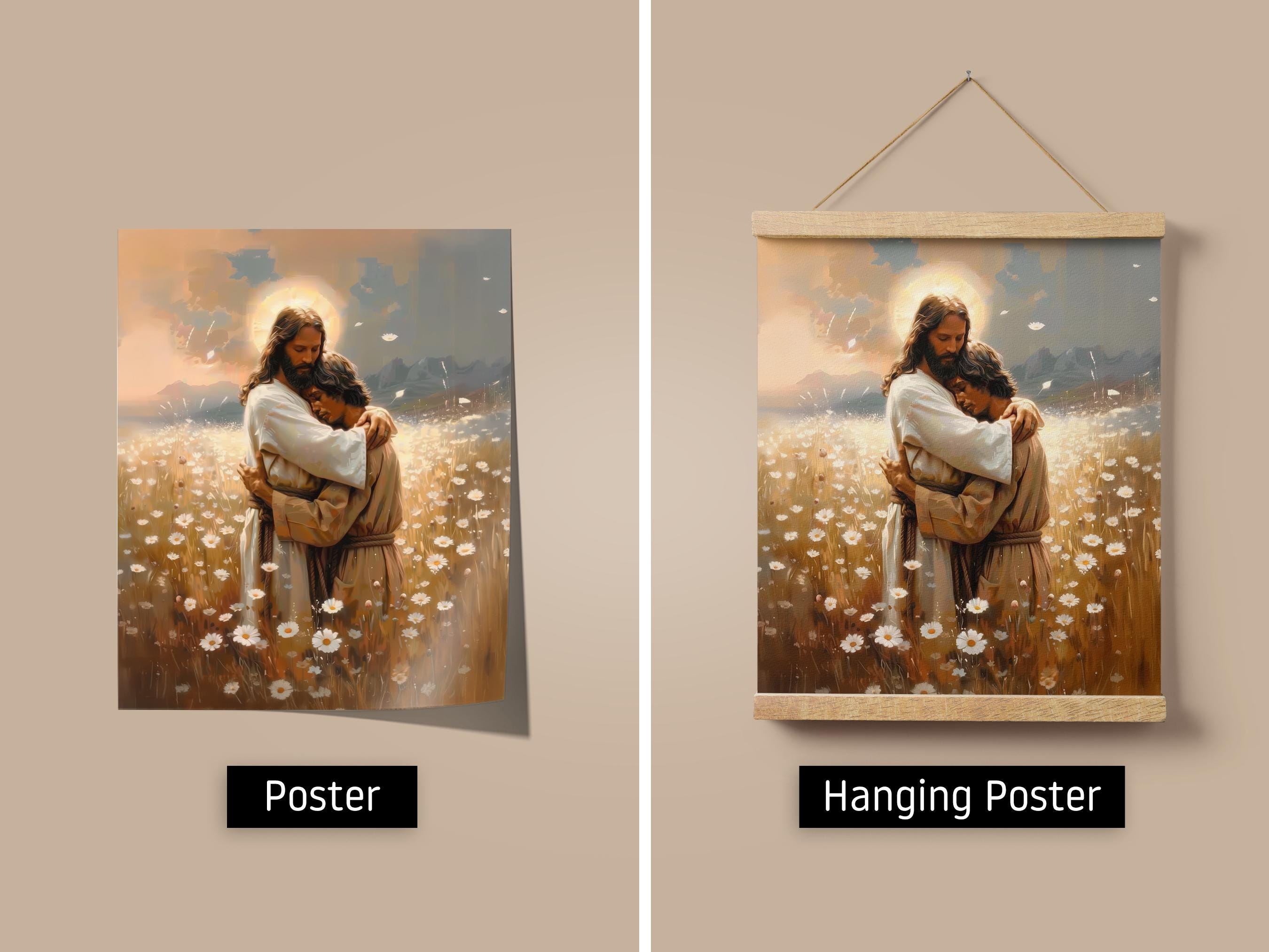 Jesus Embracing Young Man Printable Wall Art Christian Wall Art ...