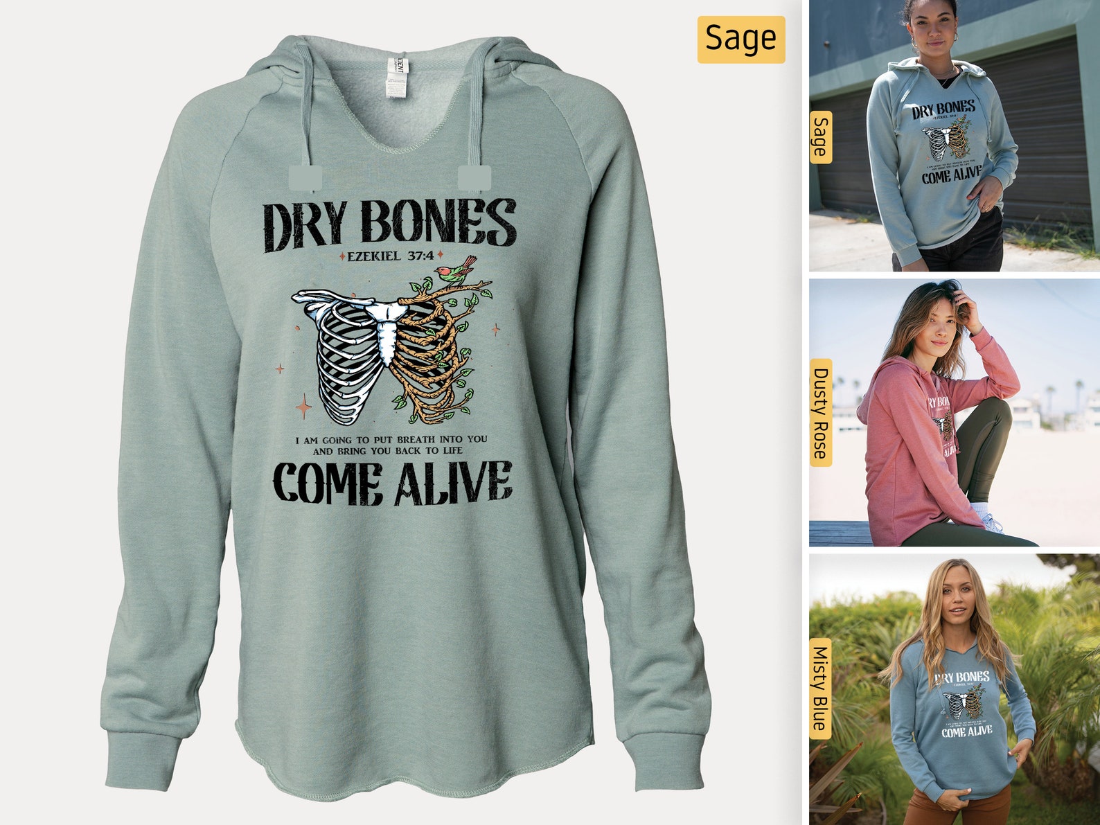 Christian Hoodie, Dry Bones Come Alive, Christian Sweatshirt, Christian ...