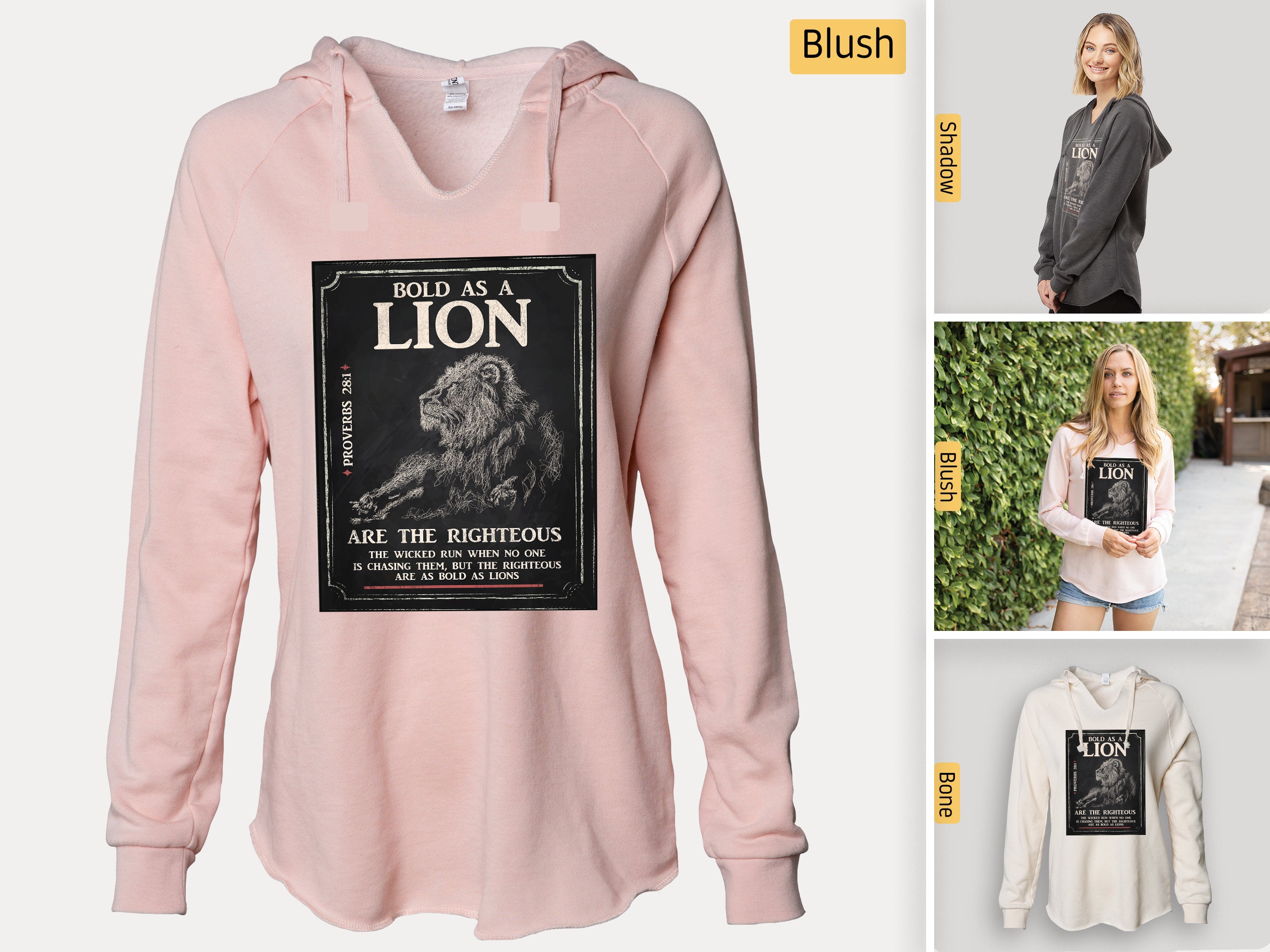 Christian Hoodie, Bold as a Lion, Christian Sweatshirt, Christian ...