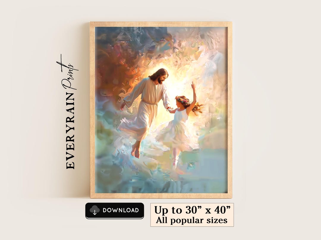 Jesus Dancing With Girl Printable Christian Wall Art Bible Story Art ...