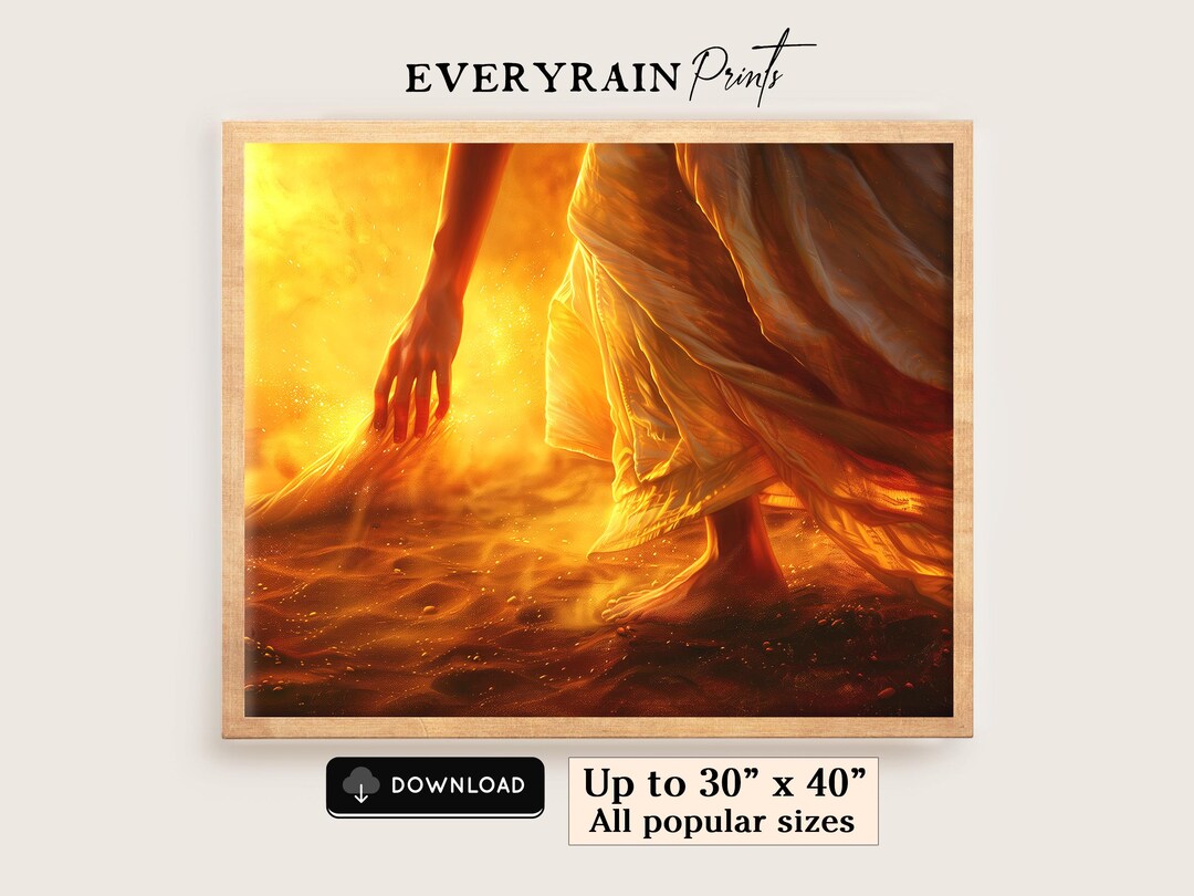 Jesus Heals Woman Printable Christian Wall Art Bible Story Art Jesus ...