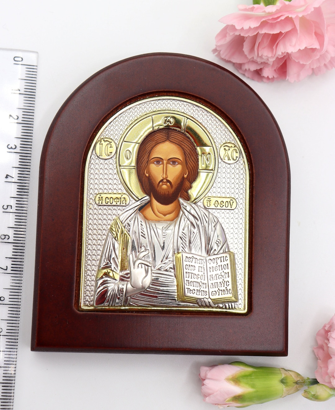 Silver Icon of the Savior Almighty Jesus Christ Icon Handmade Silver ...